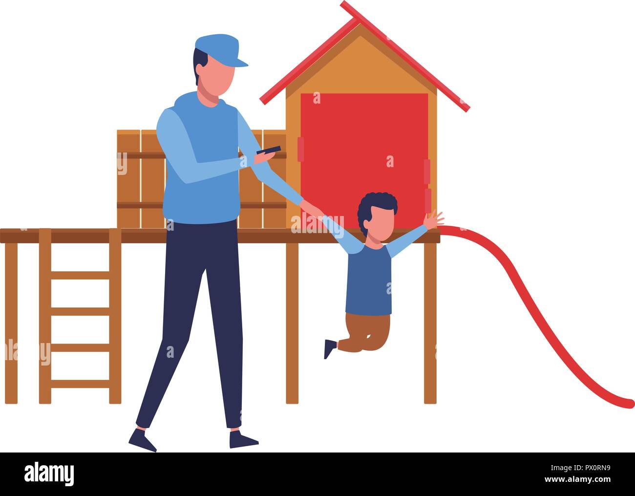Sharing family time Stock Vector Images - Alamy