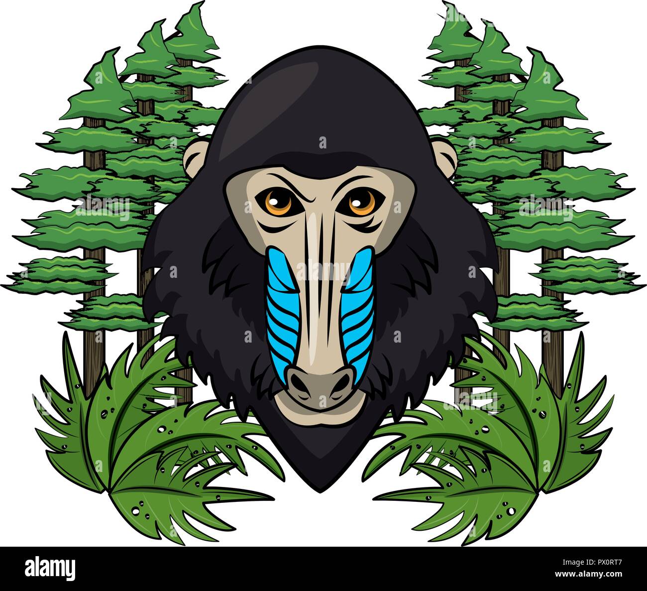 Mandrill face cool sketch Stock Vector Image & Art - Alamy