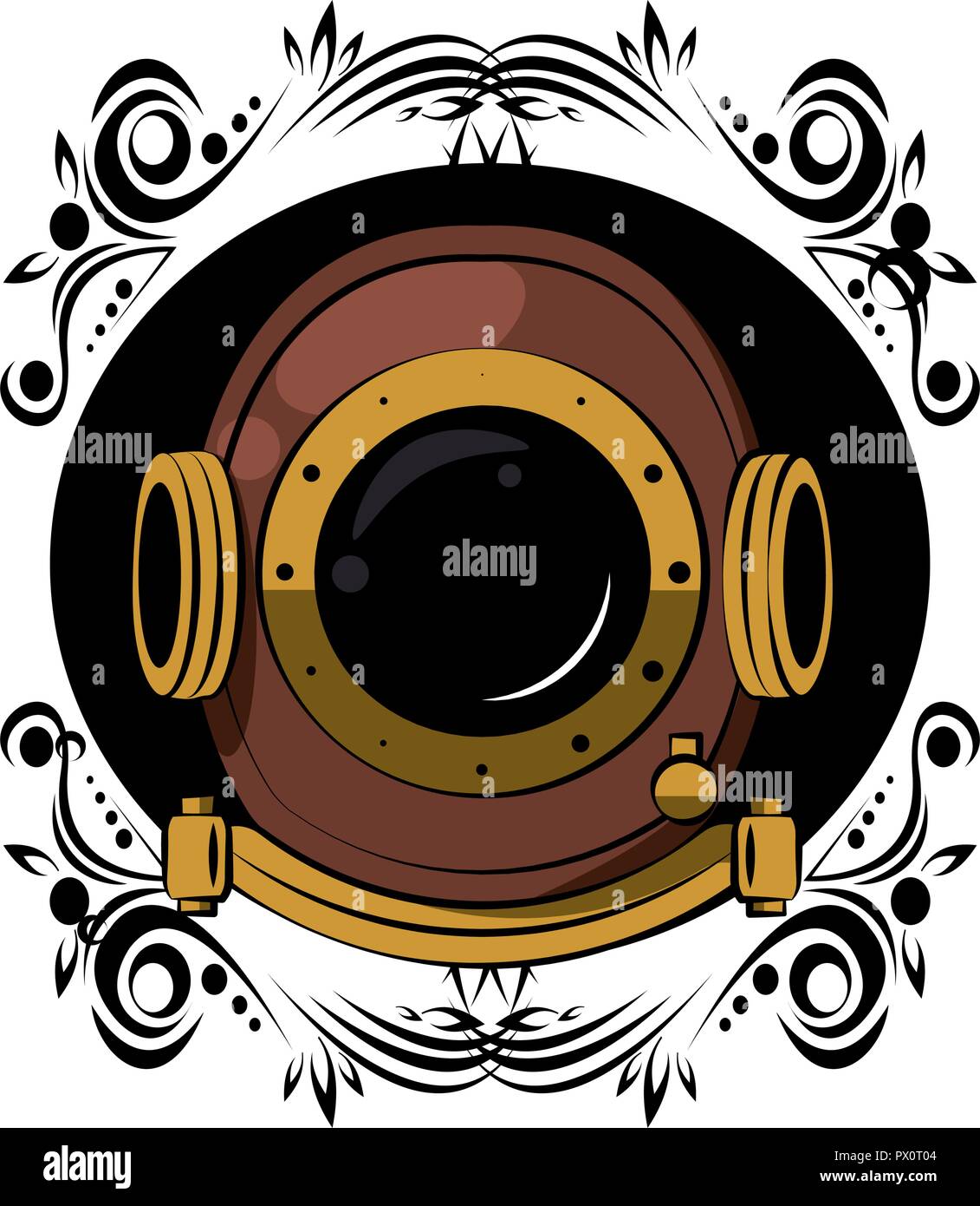 Antique diving helmet Stock Vector Image & Art - Alamy