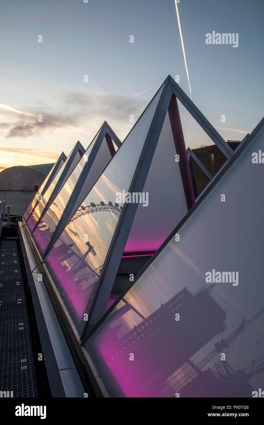 The roof of the newly refurbished Hayward Gallery, a world-renowned ...