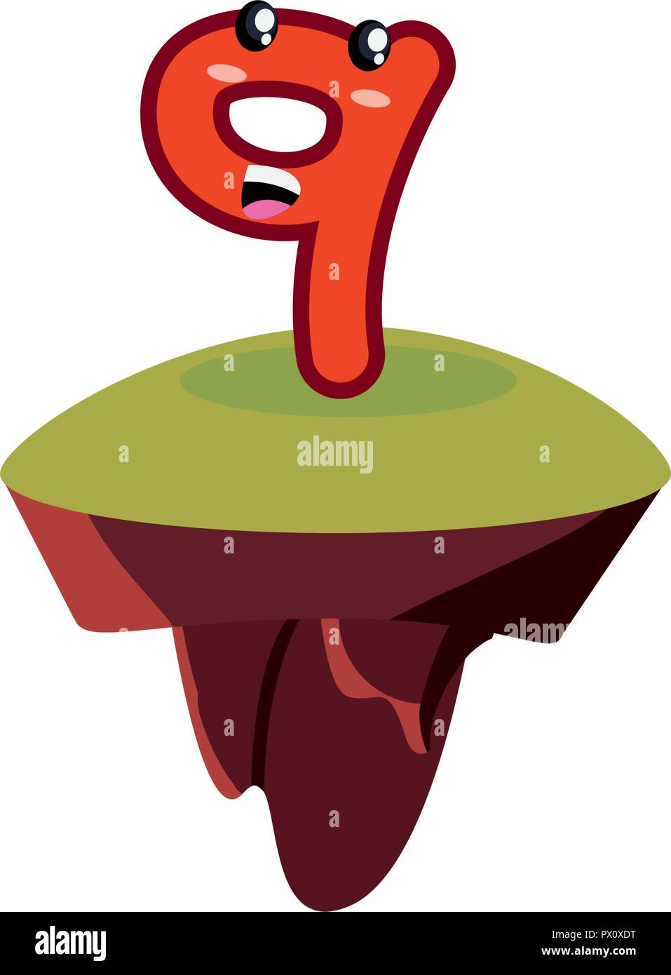 kawaii number nine character cartoon vector illustration Stock Vector ...