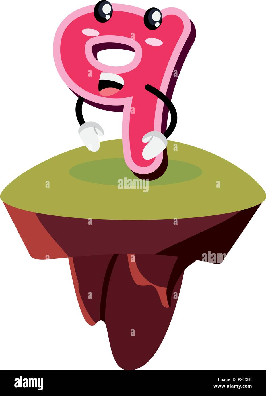 kawaii number nine character cartoon vector illustration Stock Vector ...