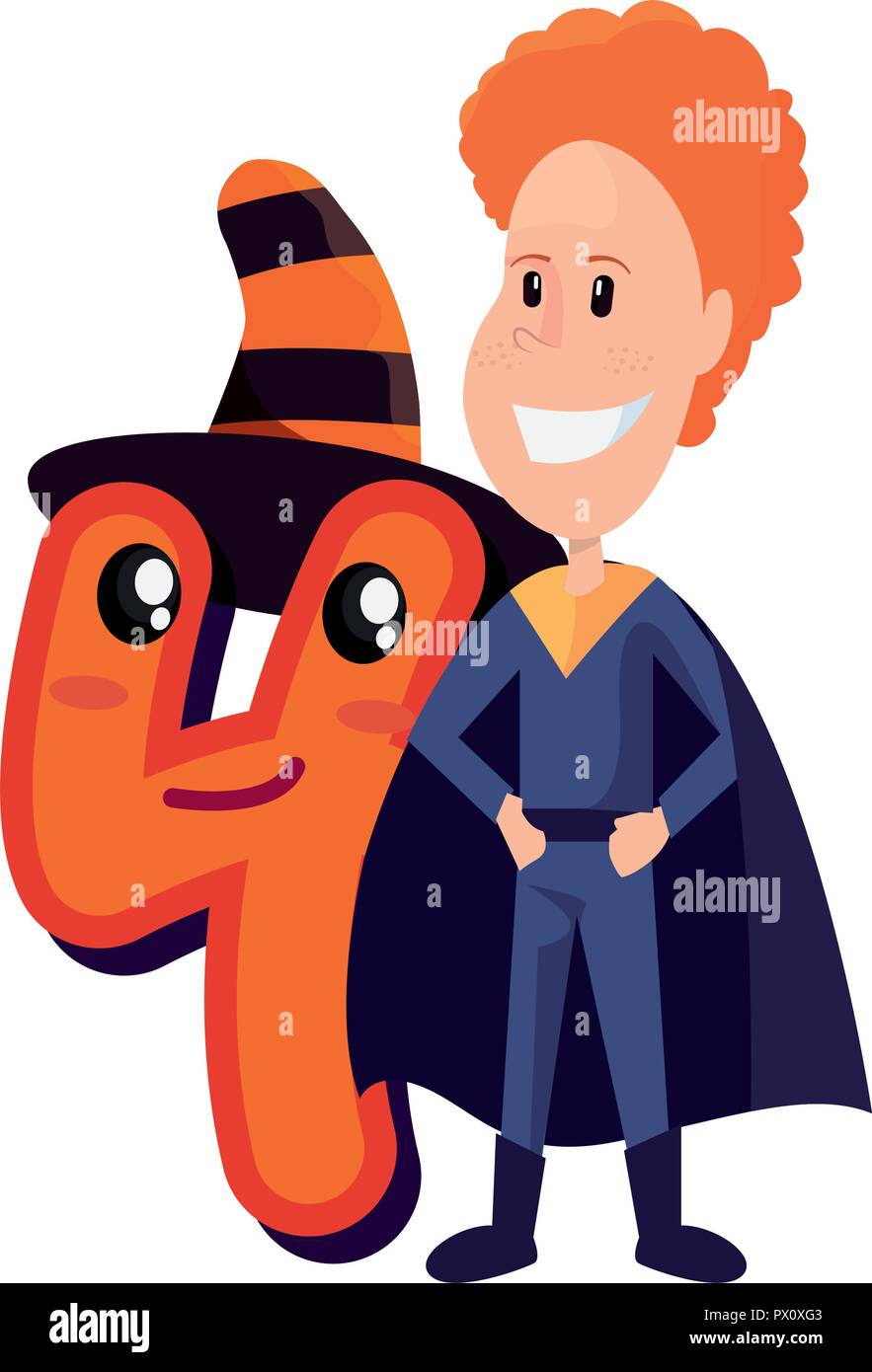 Cartoon illustration number four monster hi-res stock photography and ...