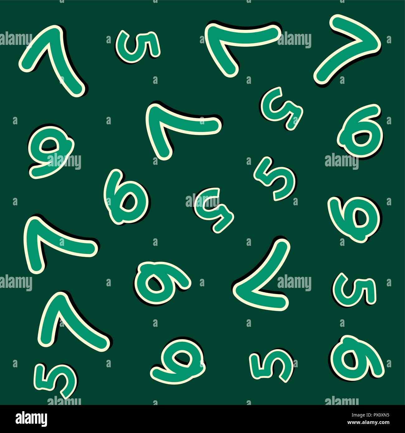 green numbers font pattern background vector illustration Stock Vector ...