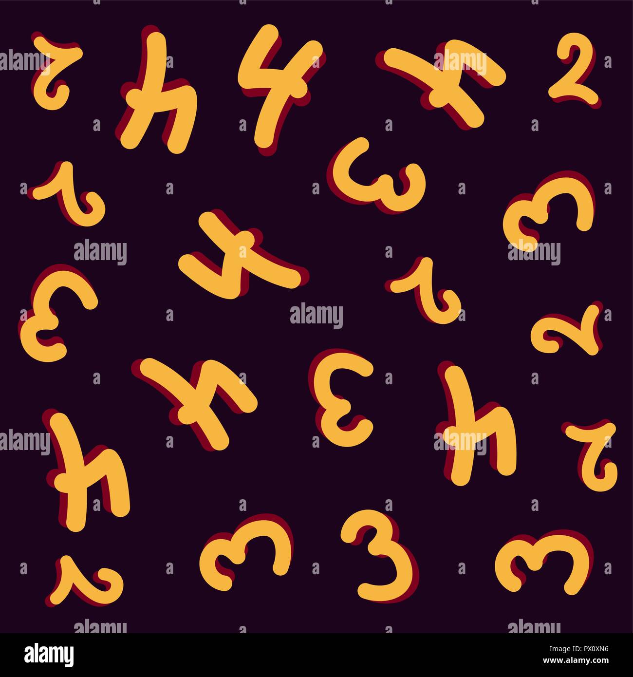 numbers font dark pattern background vector illustration Stock Vector ...