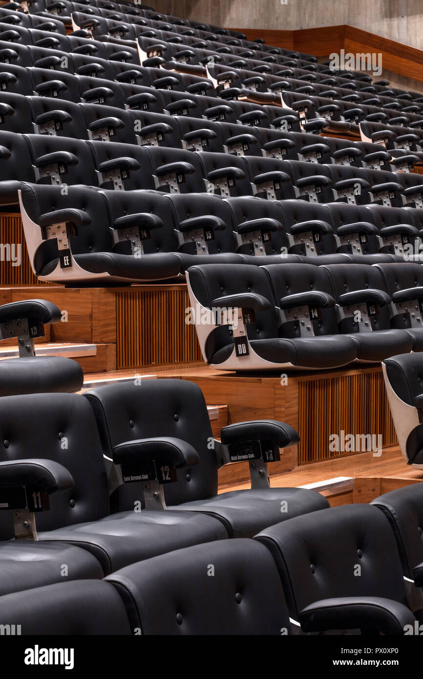 Rows of seating in the restored Purcell Room at the Queen Elizabeth ...