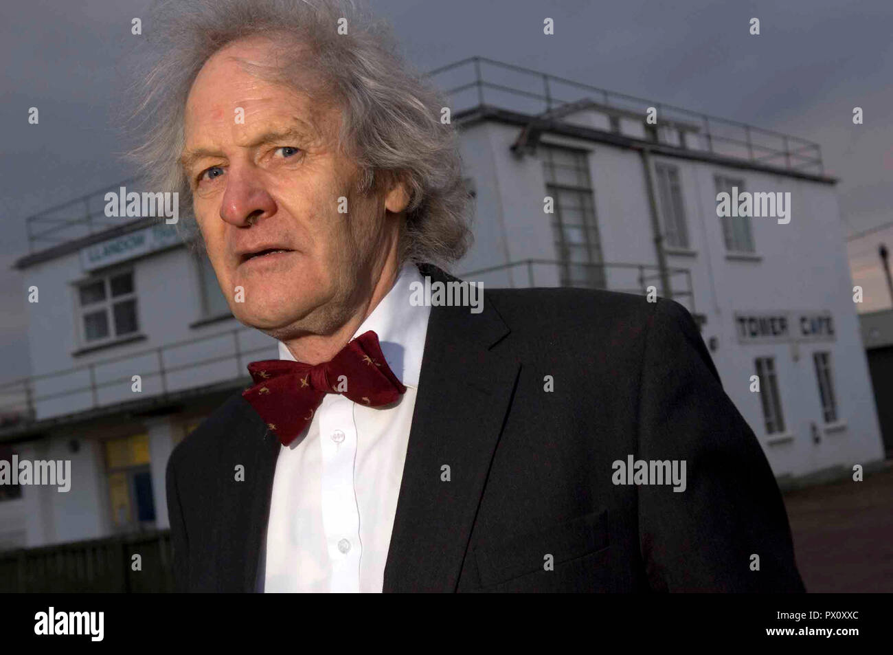 Maurice Kirk, known as the Flying Vet, photographed in Penarth, Wales ...