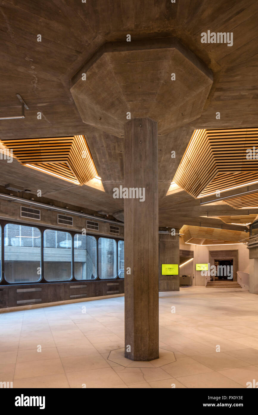 The restored triangular roof lights of the Queen Elizabeth Hall foyer ...
