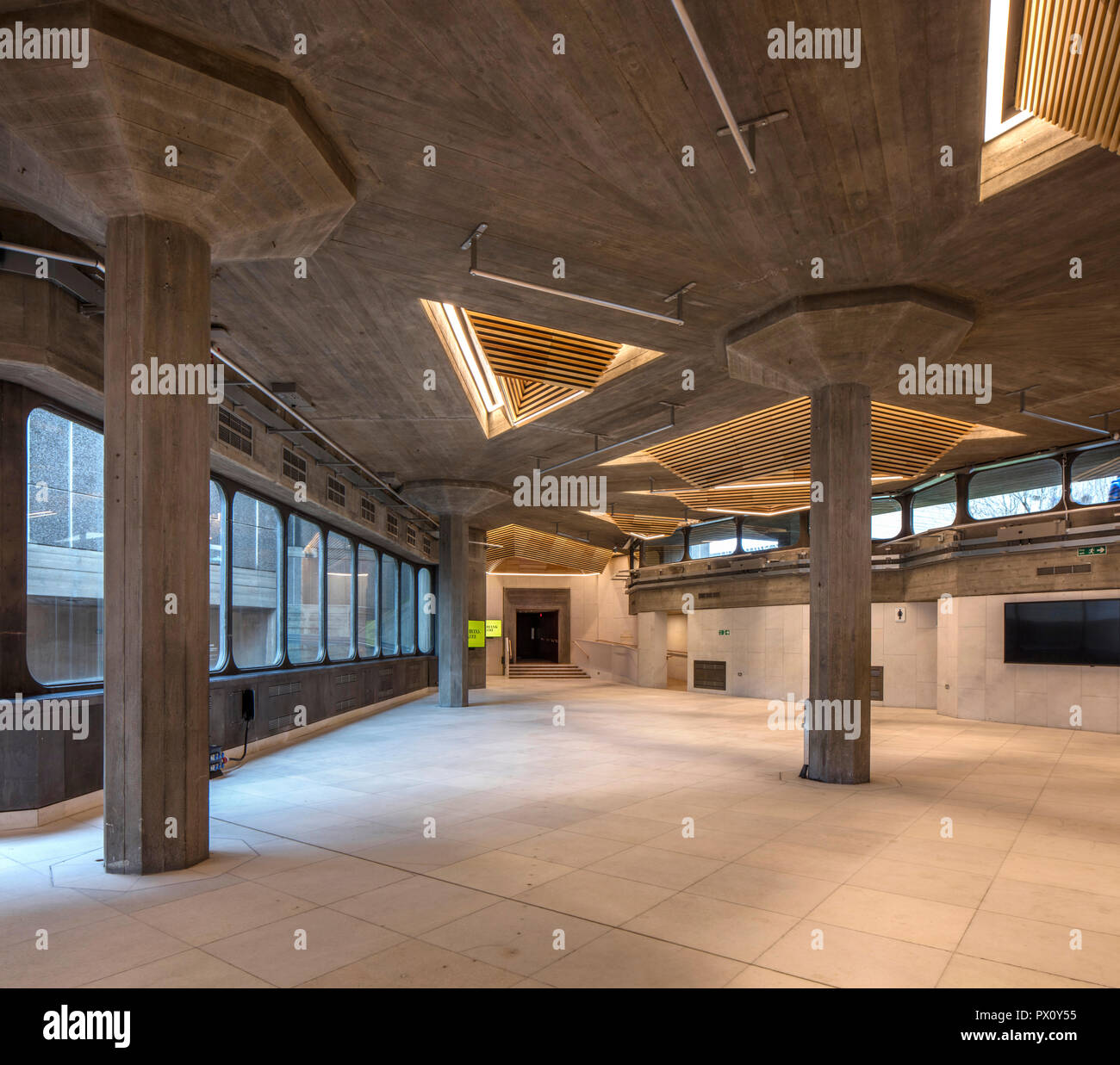 The restored triangular roof lights of the Queen Elizabeth Hall foyer ...