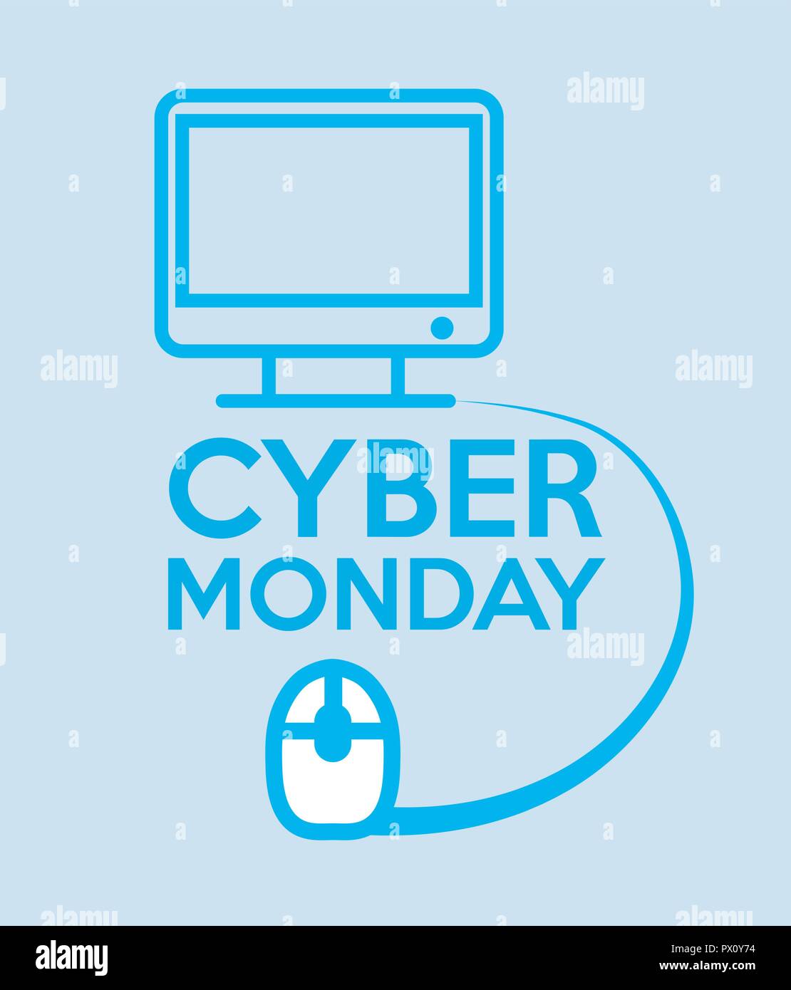 cyber monday computer mouse sign vector illustration Stock Vector Image ...