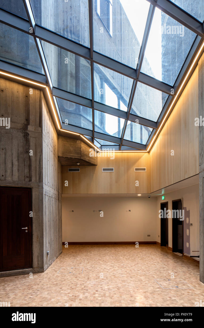 Foyer and skylight of the restored Queen Elizabeth Hall, Southbank ...