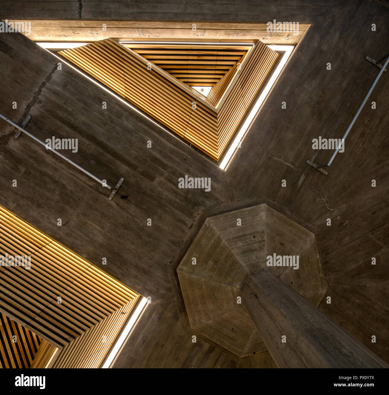 The restored triangular roof lights of the Queen Elizabeth Hall foyer ...
