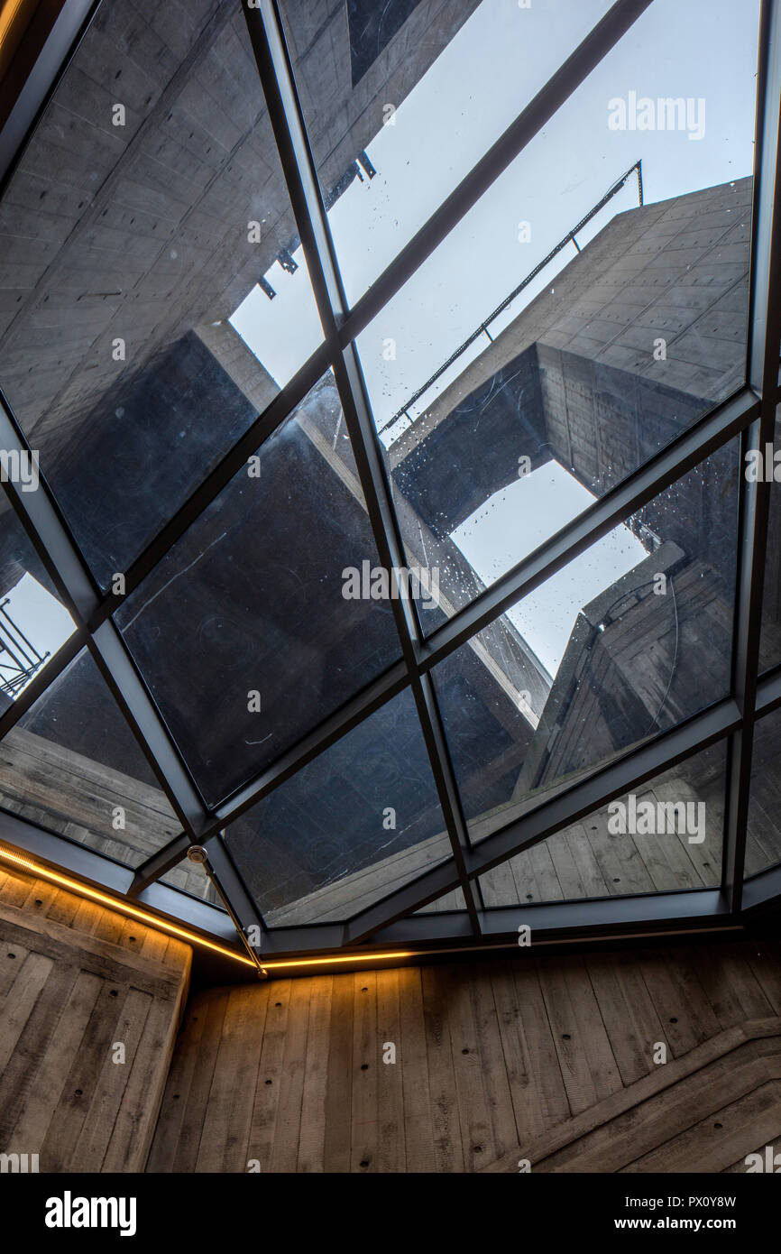 Foyer and skylight of the restored Queen Elizabeth Hall, Southbank ...