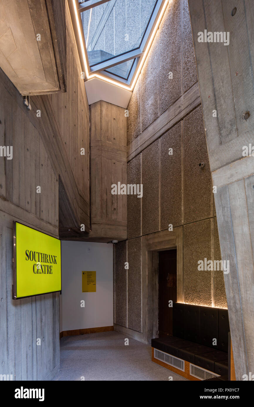 Foyer of the restored Queen Elizabeth Hall, Southbank Centre, London ...