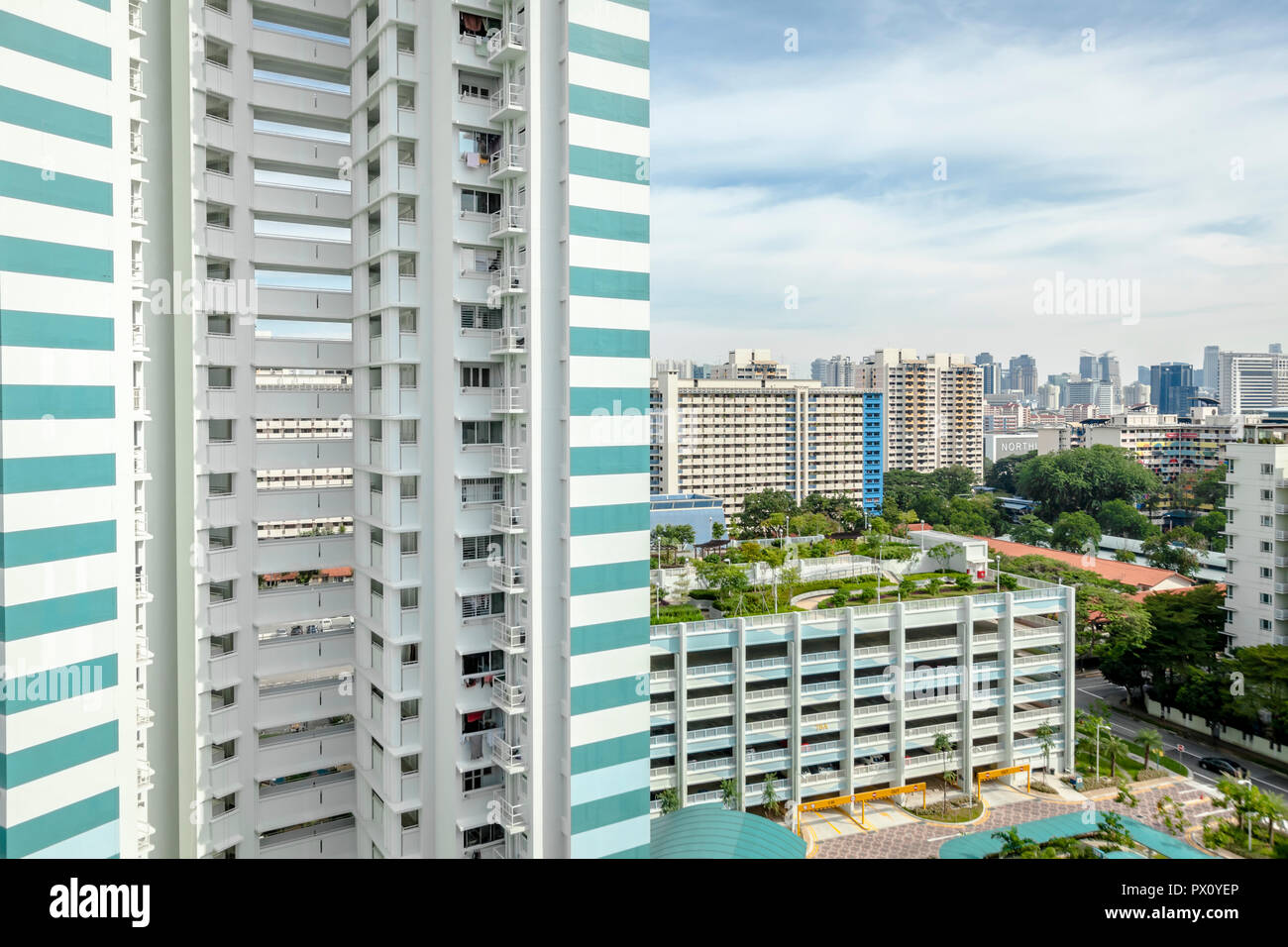 Cityscape of HDB public housing blocks in Balestier, Singapore Stock ...