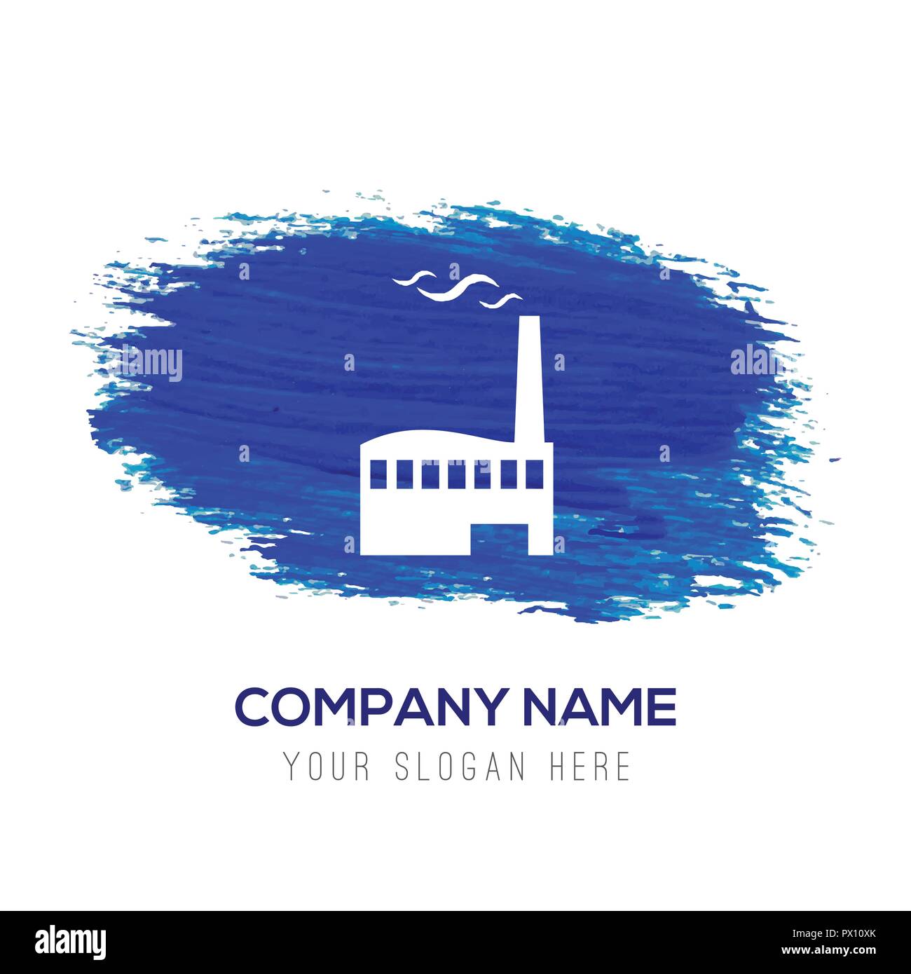 Factory icon - Blue watercolor background Stock Vector Image & Art - Alamy