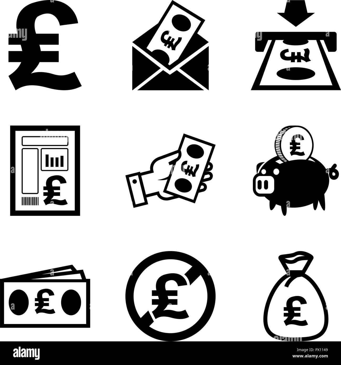 Pound money bag Black and White Stock Photos & Images - Alamy