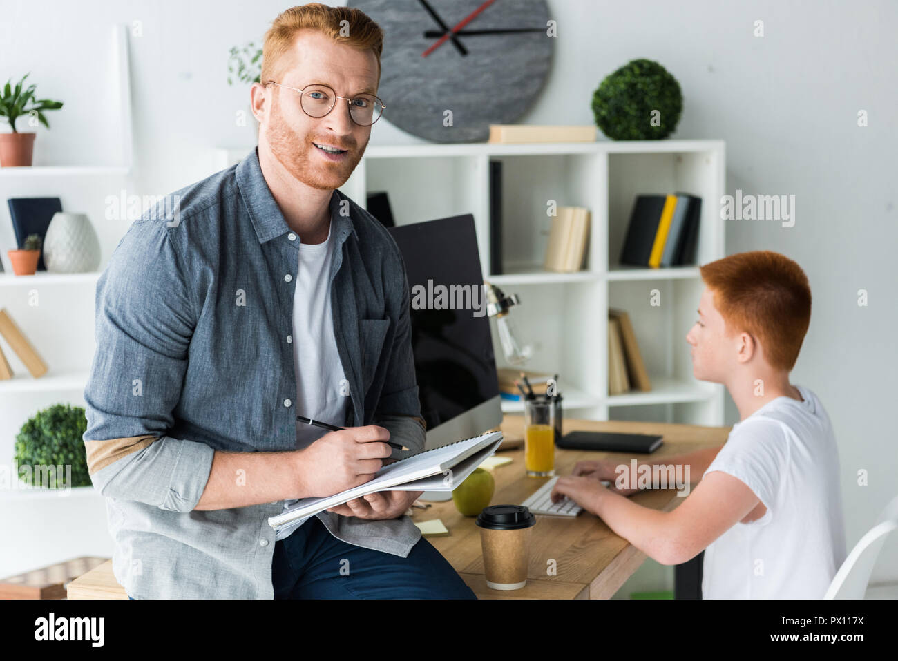Father notebook hi-res stock photography and images - Alamy