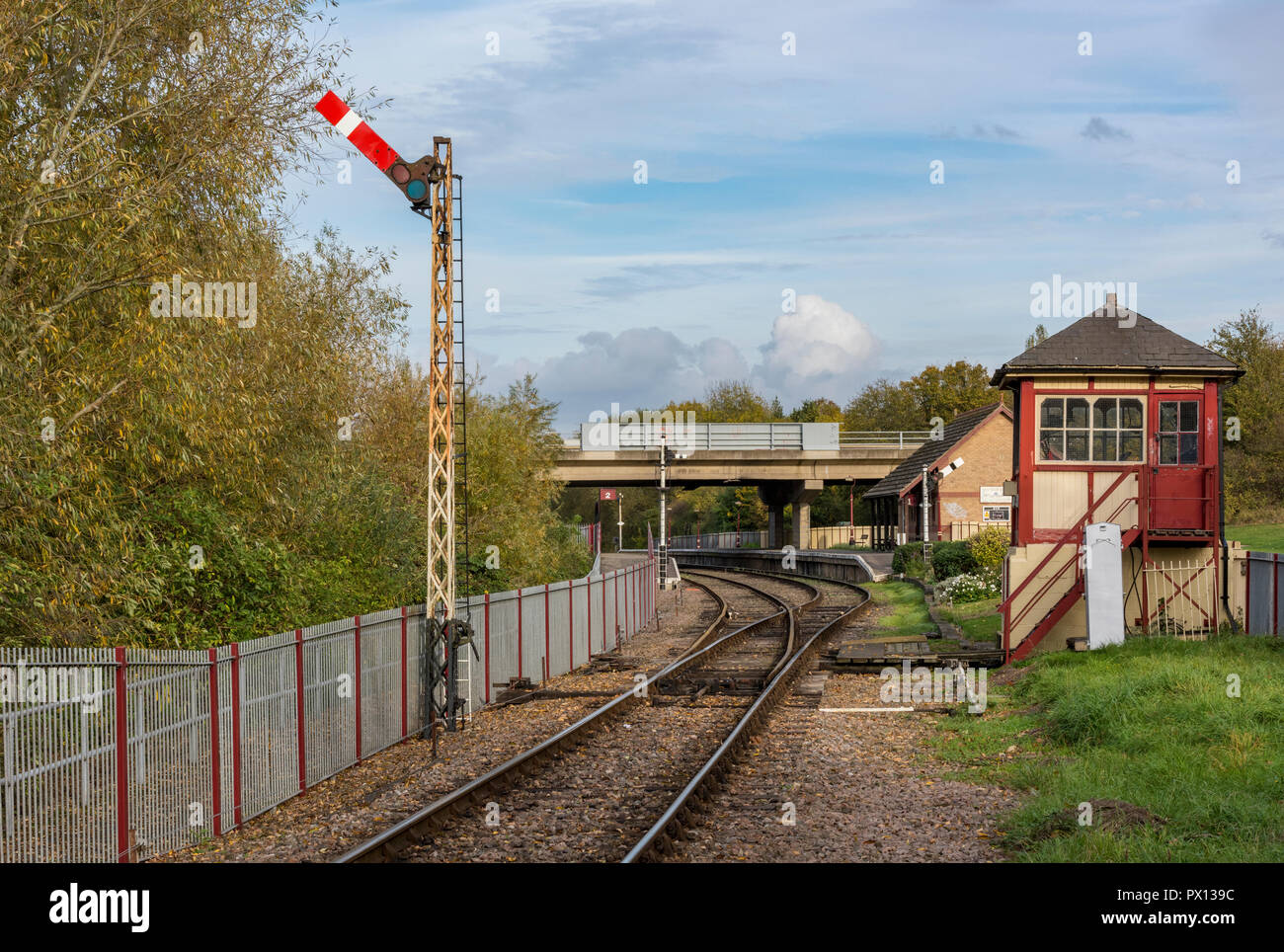 Orton mere railway station at Nene park in Orton, Peterborough on the ...