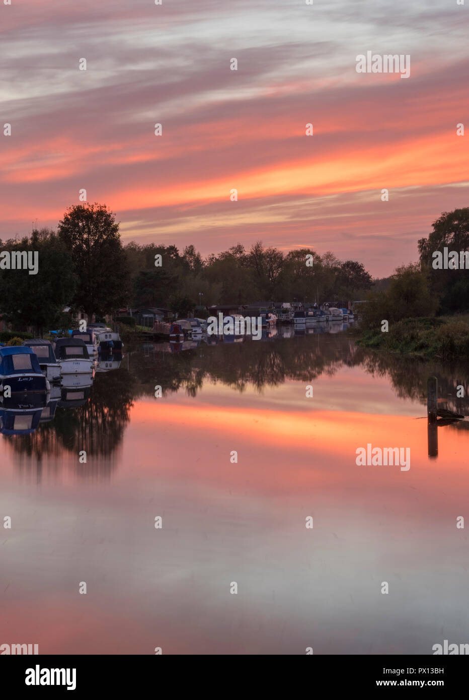 river nene at Orton mere or lock near peterborough, cambridgeshire at ...