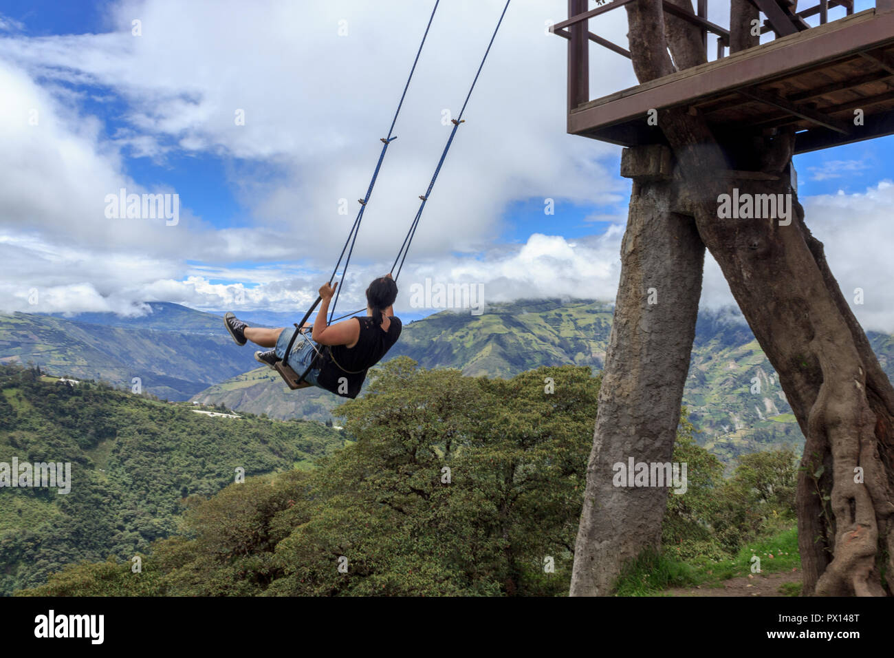 Swing at the end of the world ecuador hi-res stock photography and ...