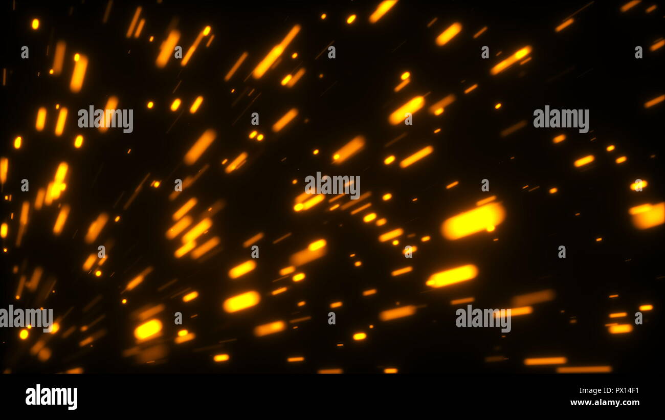 Rising many bright embers, 3d render computer generated backdrop Stock ...