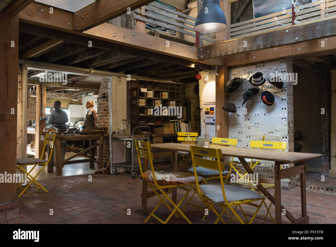 Interior of the café at Farnham Pottery, Wrecclesham, Surrey, UK Stock ...