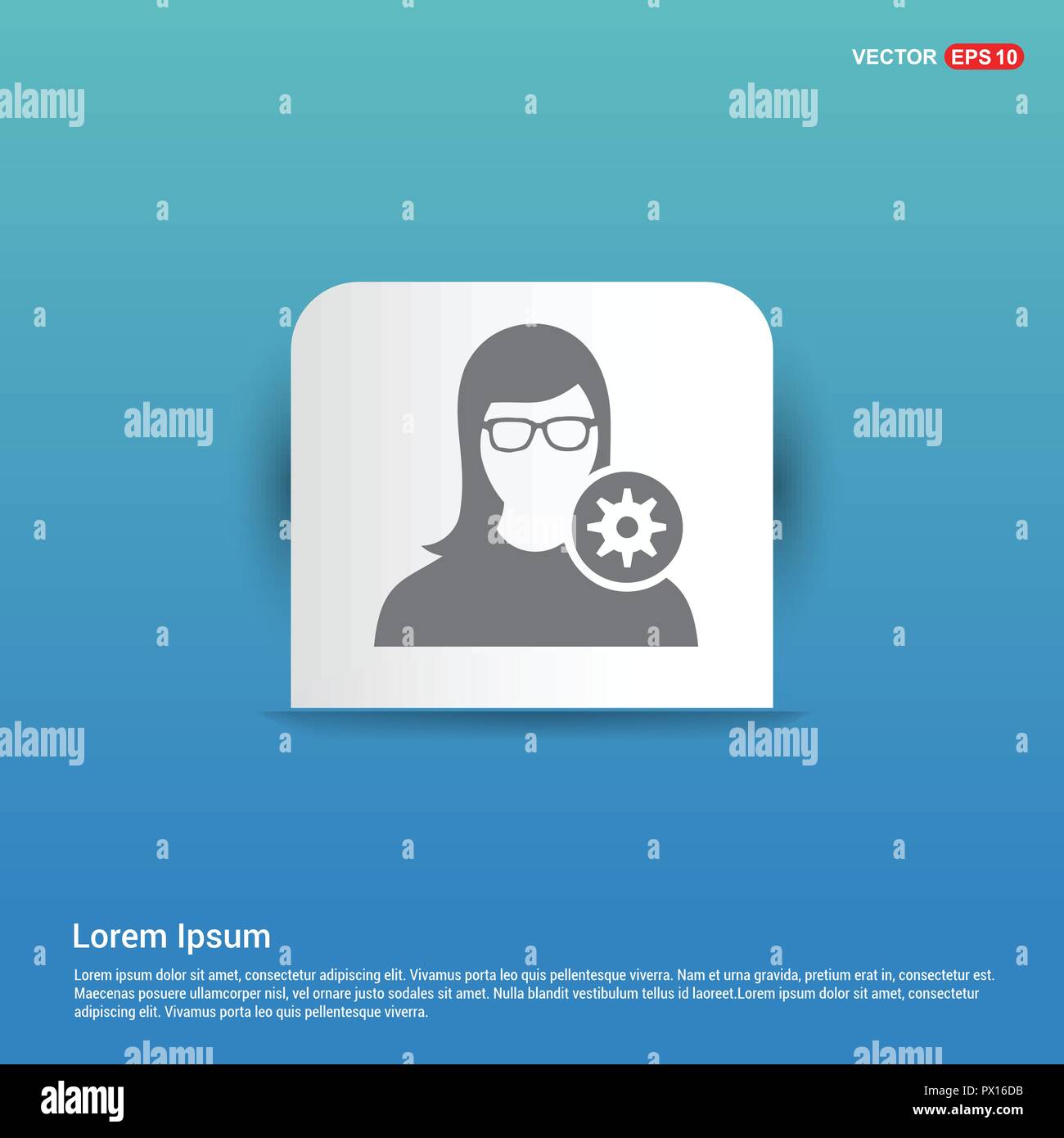 Configuration user icon - Blue Sticker button Stock Vector Image & Art ...