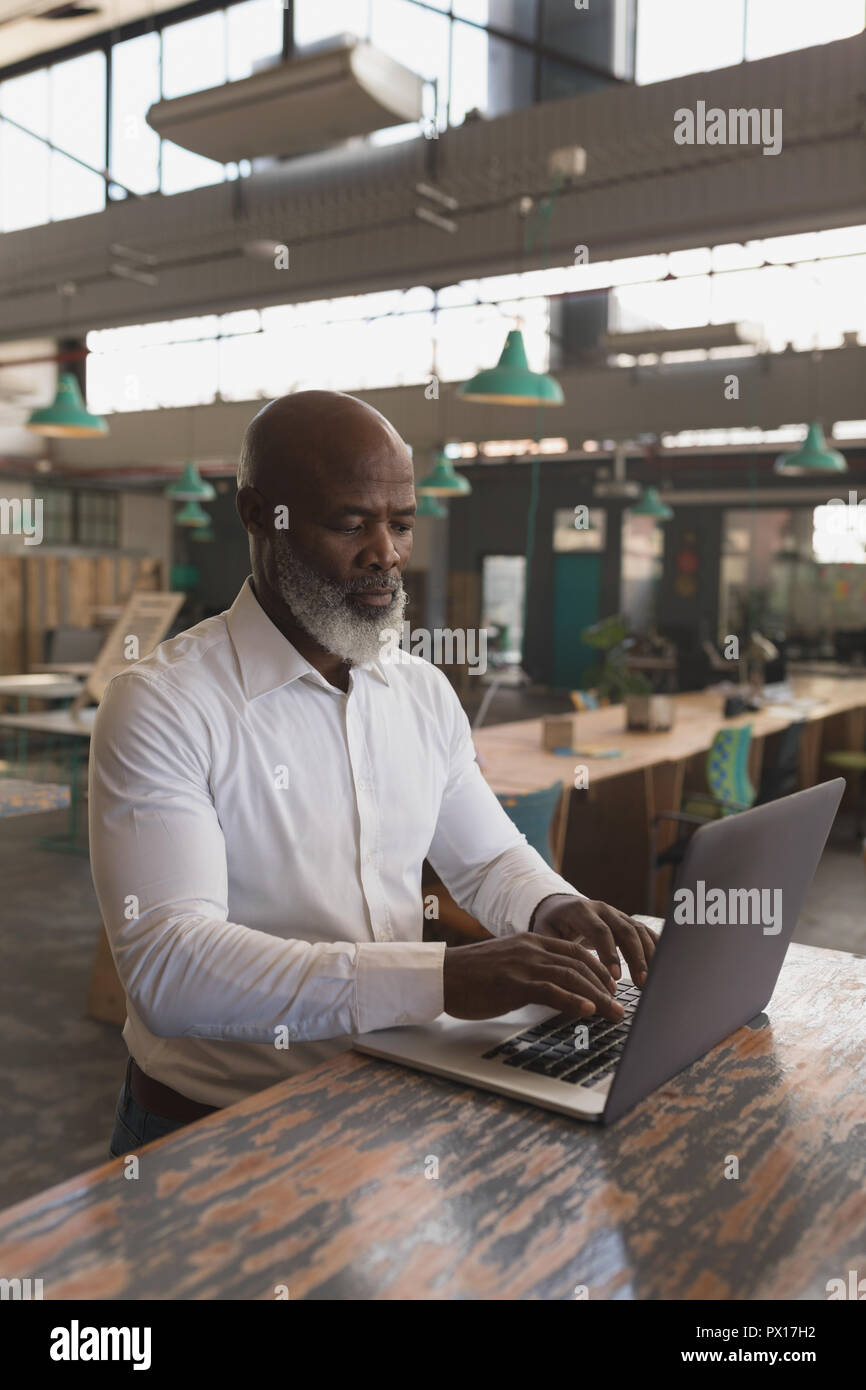 Male executive working on laptop Stock Photo - Alamy