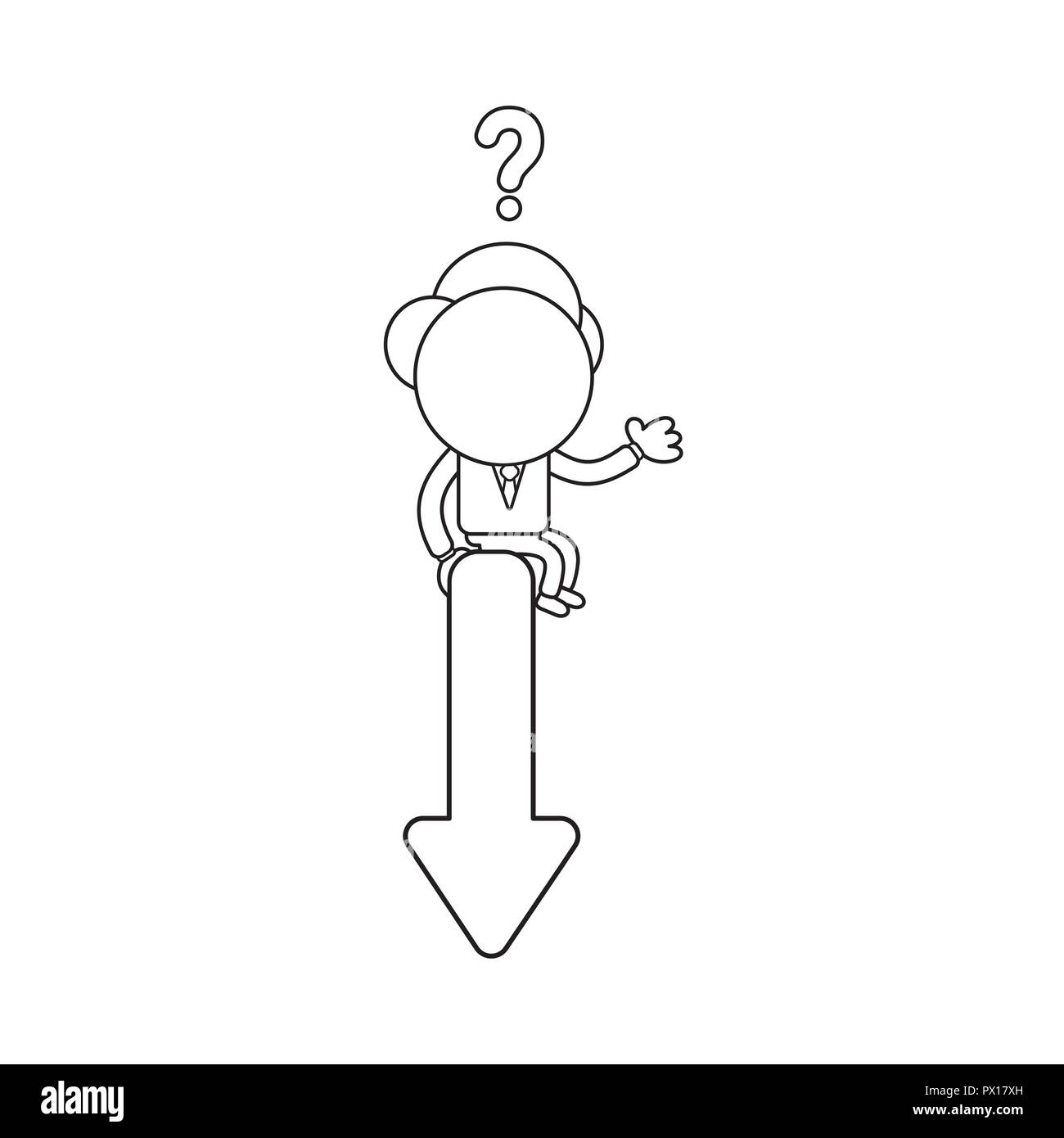 Vector illustration concept of businessman character confused and ...