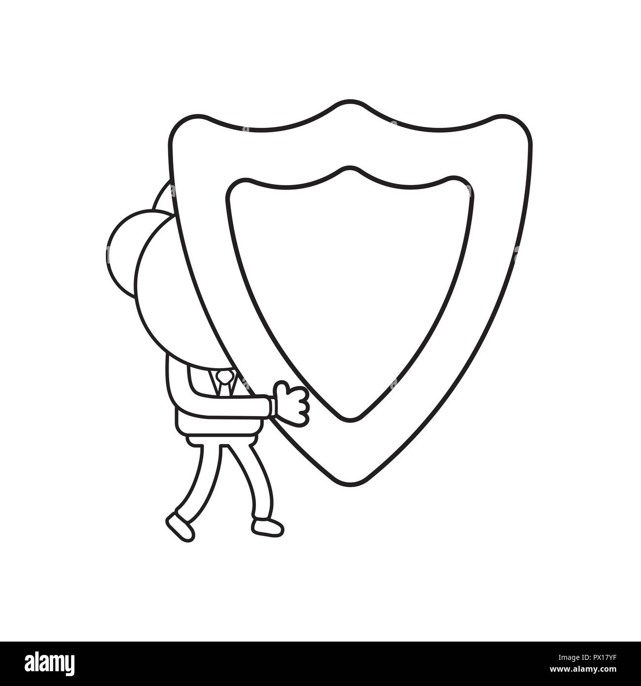 Vector illustration concept of businessman character walking and ...