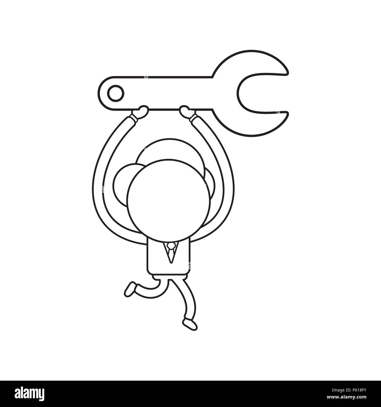 Vector illustration concept of businessman character running and ...