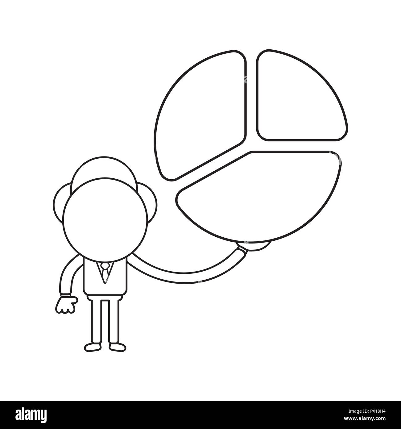 Vector illustration concept of businessman character holding three ...