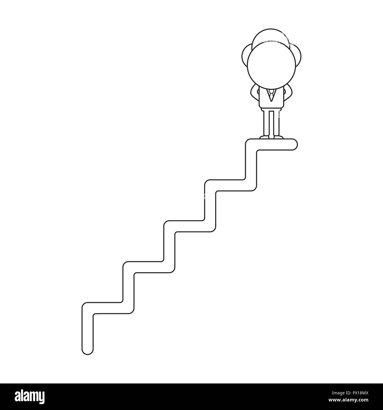Vector illustration concept of businessman character standing on top of ...