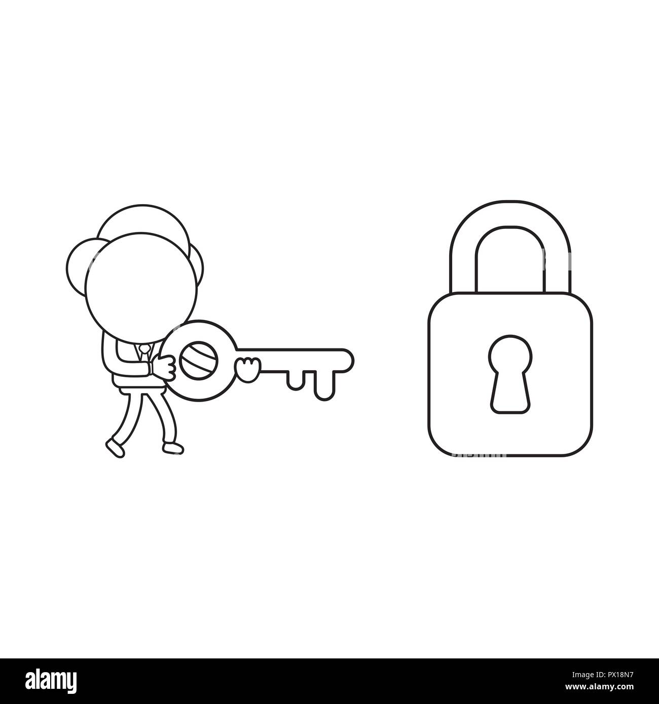 Vector illustration concept of businessman character walking and ...