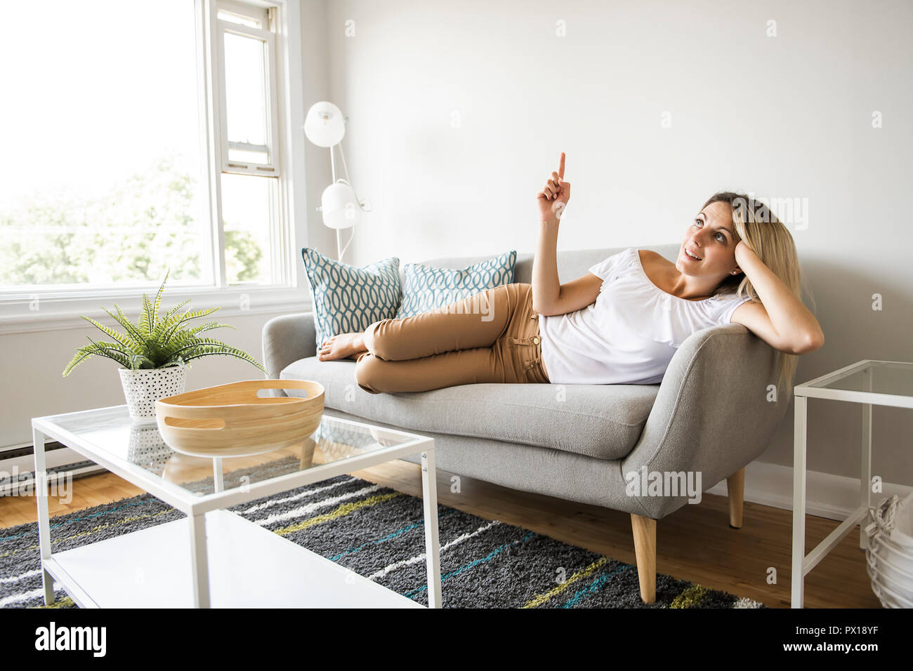 Nice young woman sit hi-res stock photography and images - Alamy
