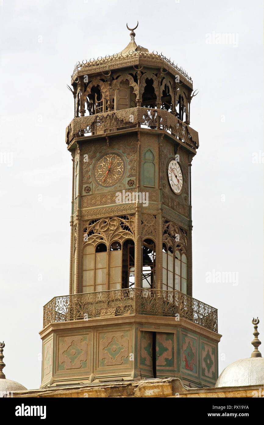 The Clock Tower in Great Mosque of Muhammad Ali Pasha at Cairo Citadel ...