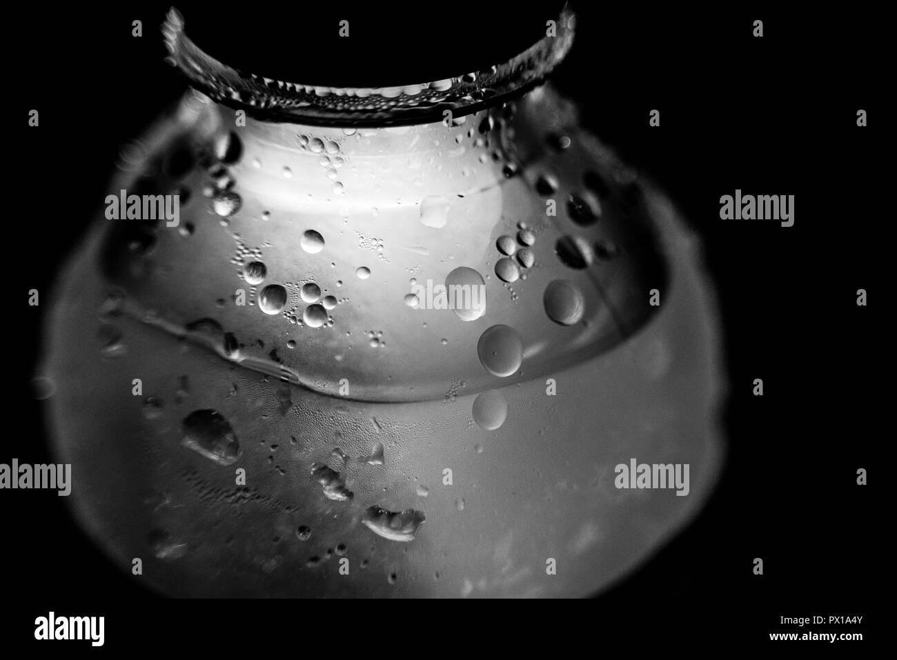 Bottle with Cool Water Drops, Still Life Objects in Black & White Stock ...