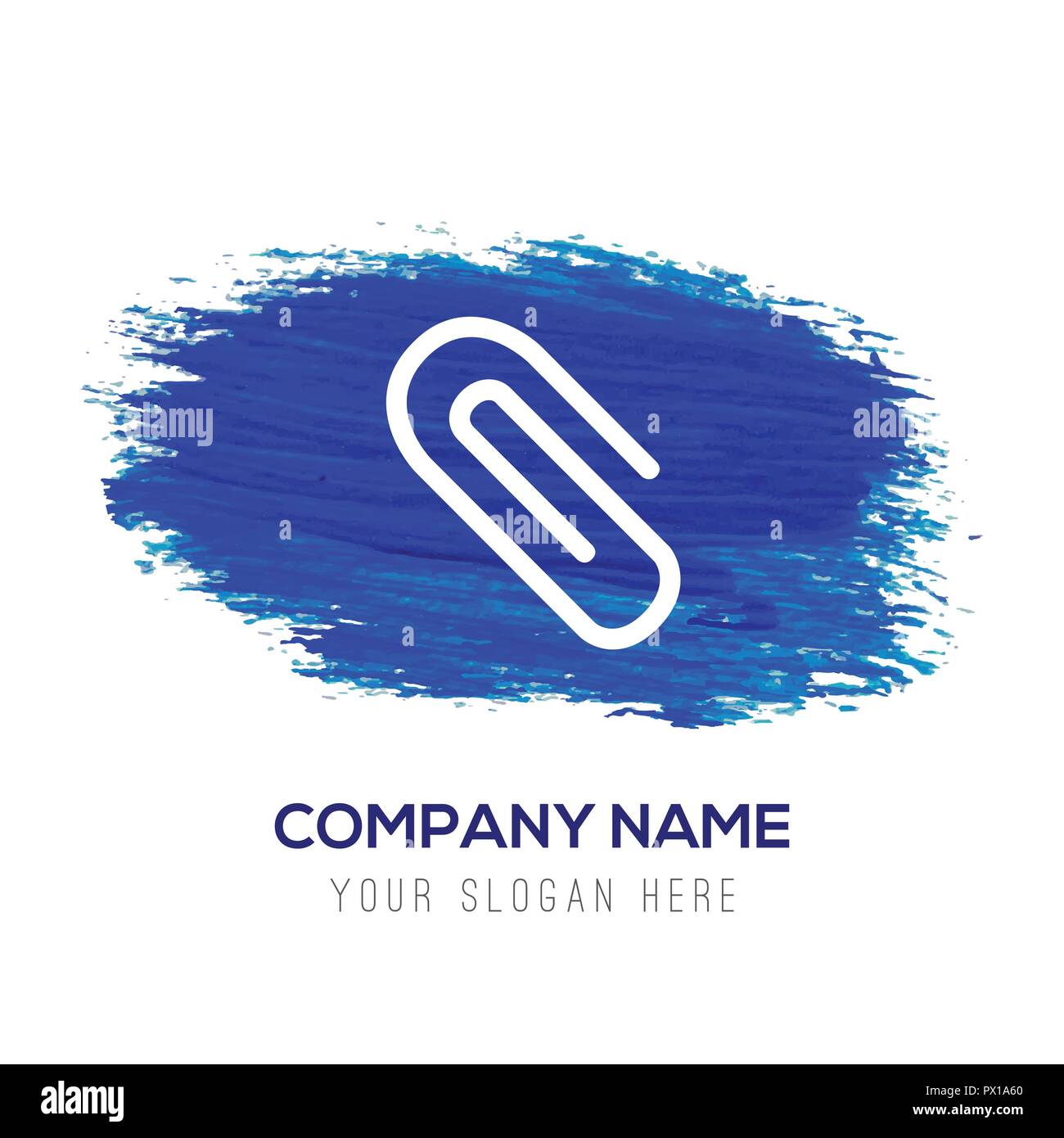 Paper clip icon - Blue watercolor background Stock Vector Image & Art ...