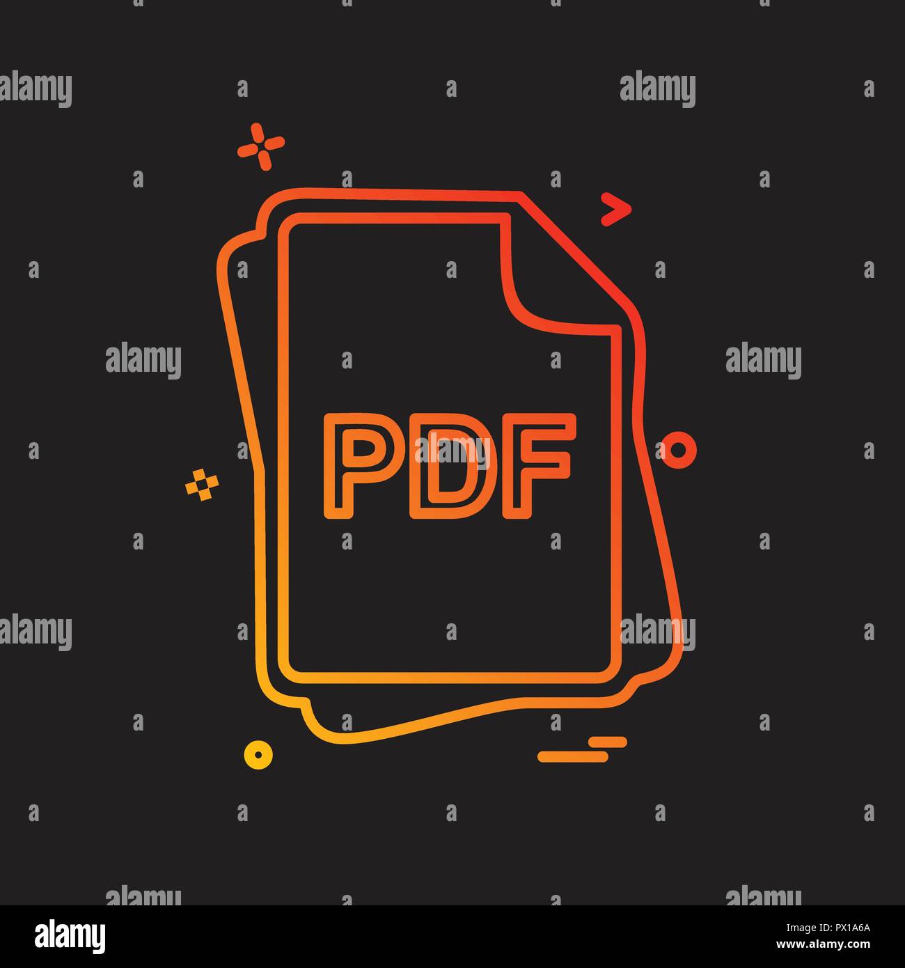 Pdf File Type Icon Design Vector Stock Vector Image & Art - Alamy