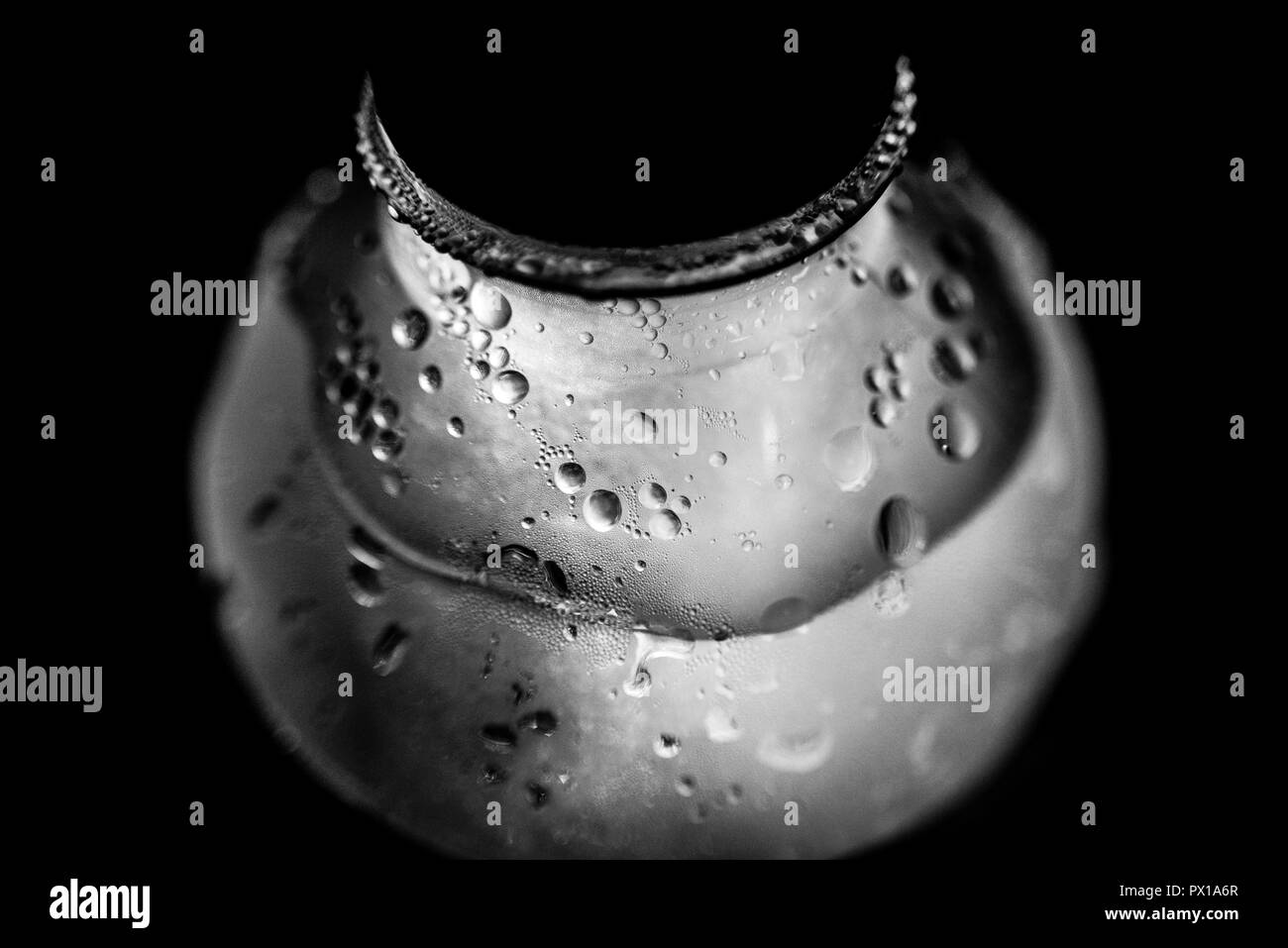 Bottle with Cool Water Drops, Still Life Objects in Black & White Stock ...