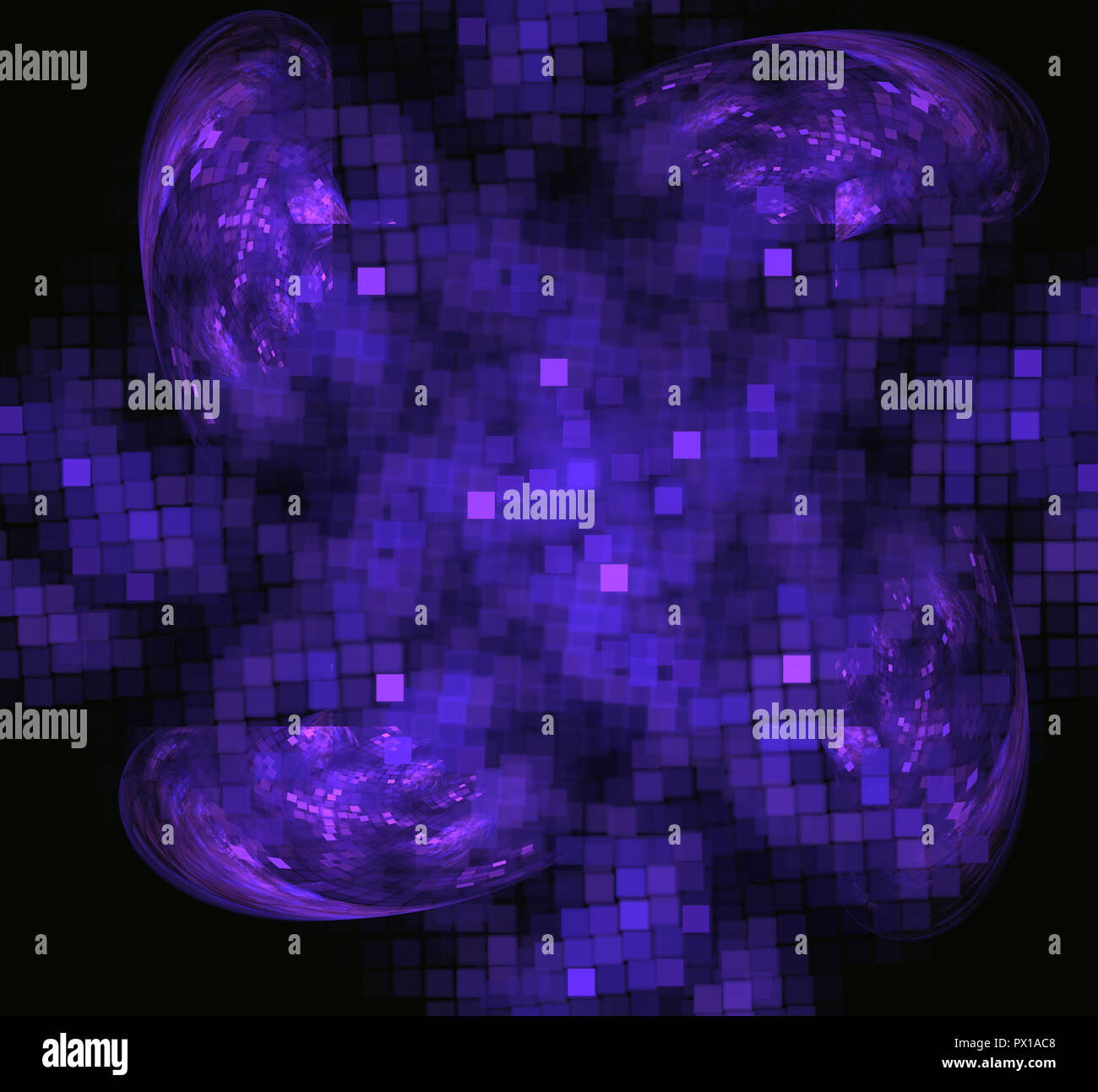 Purple pixel fractal texture. Fantasy fractal texture. Digital art. 3D ...