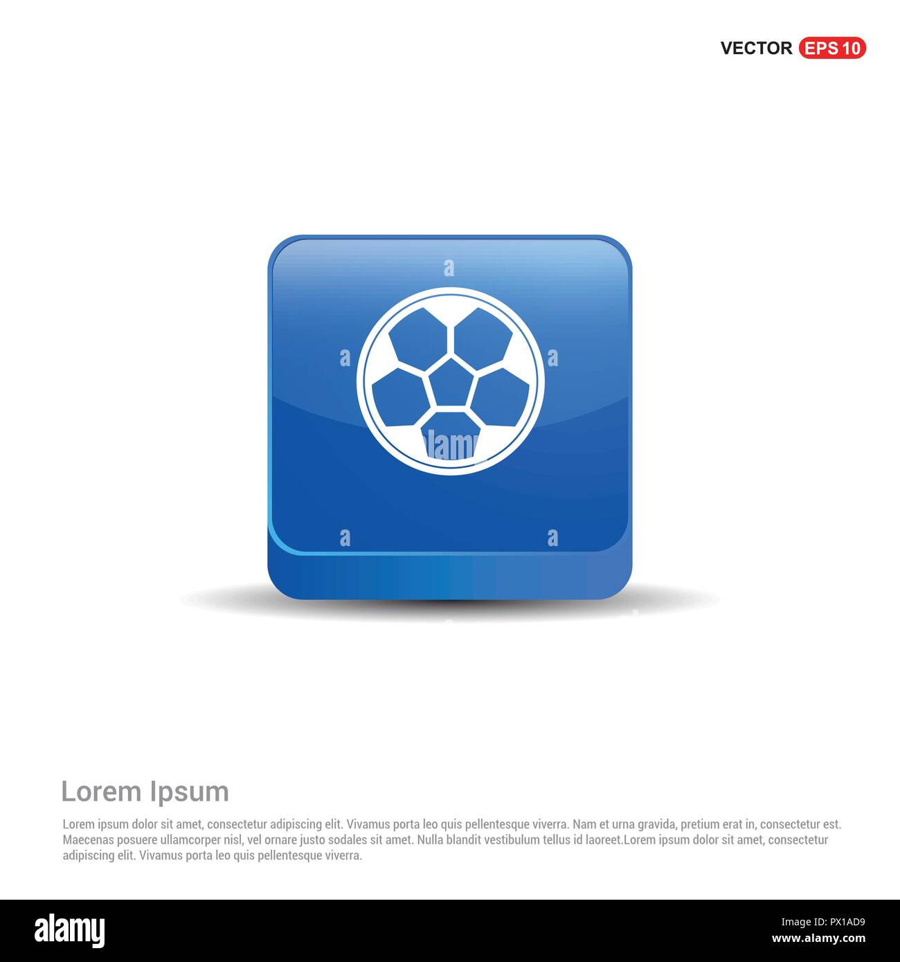 Football Icon - 3d Blue Button Stock Vector Image & Art - Alamy
