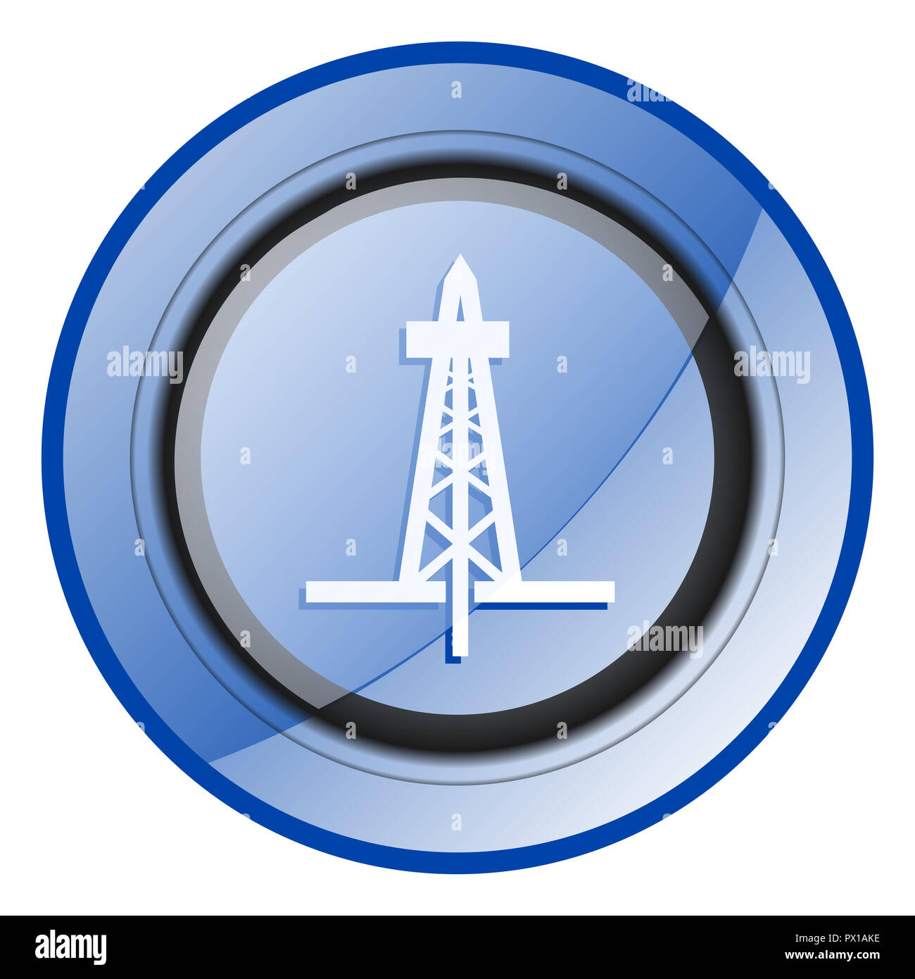 Drilling blue glossy web icon Stock Photo - Alamy