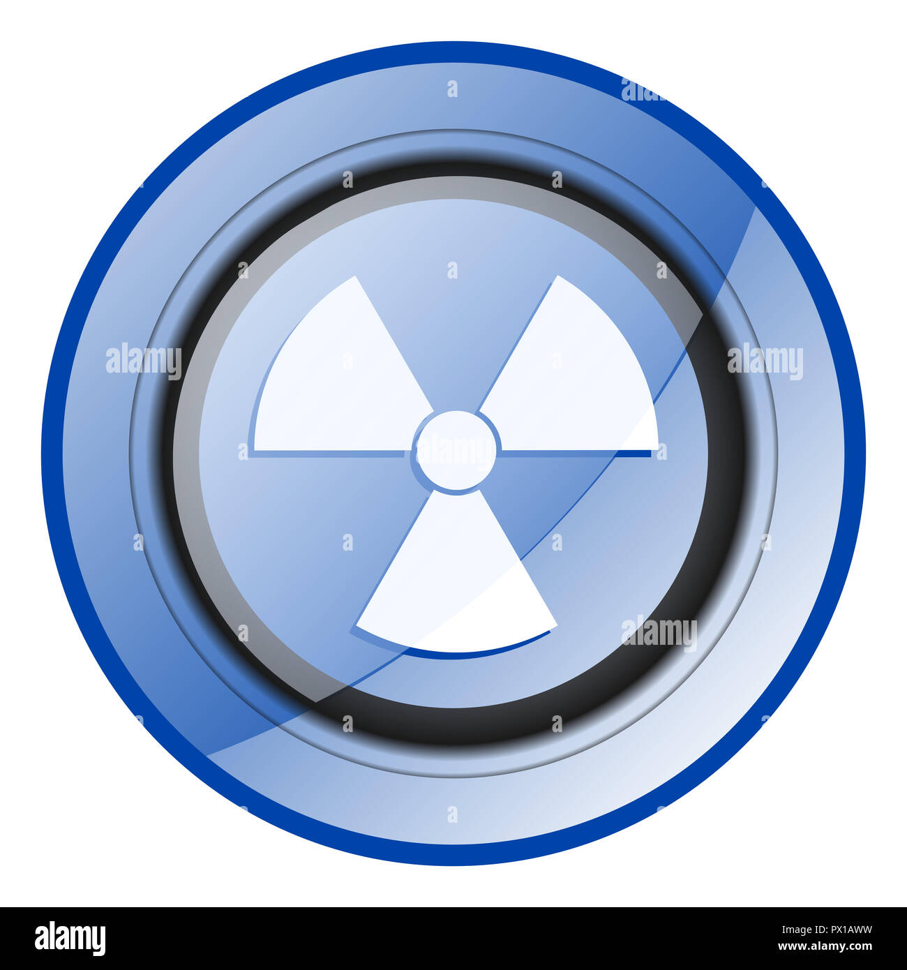 Radiation blue glossy web icon Stock Photo - Alamy