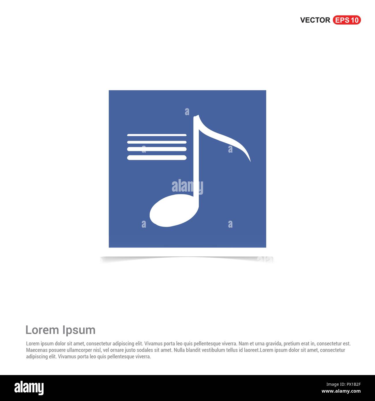 Music note icon - Blue photo Frame Stock Vector Image & Art - Alamy