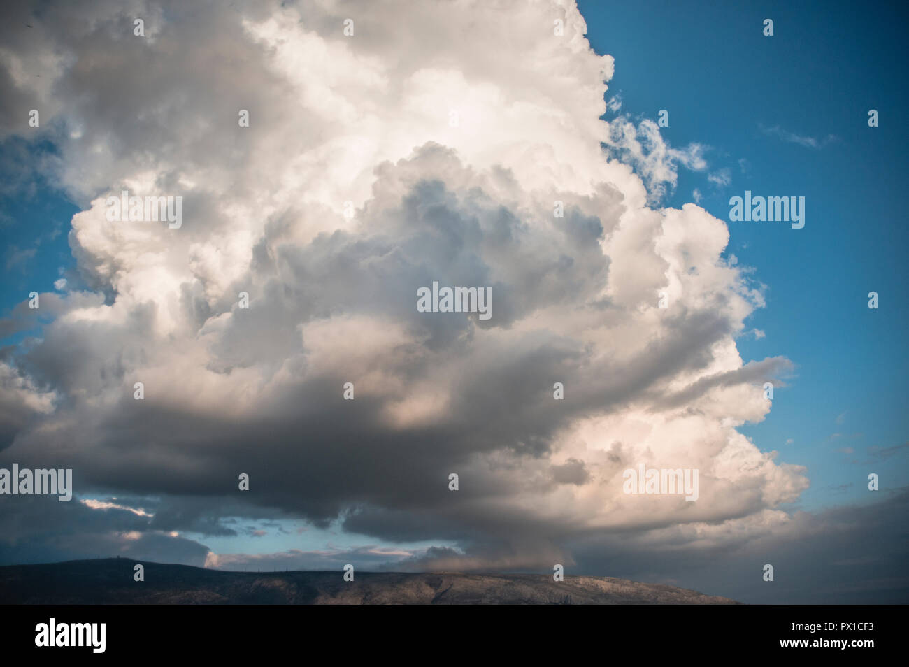 Great Clouds above the sky of Athens, Traveling Clouds in the sky of ...