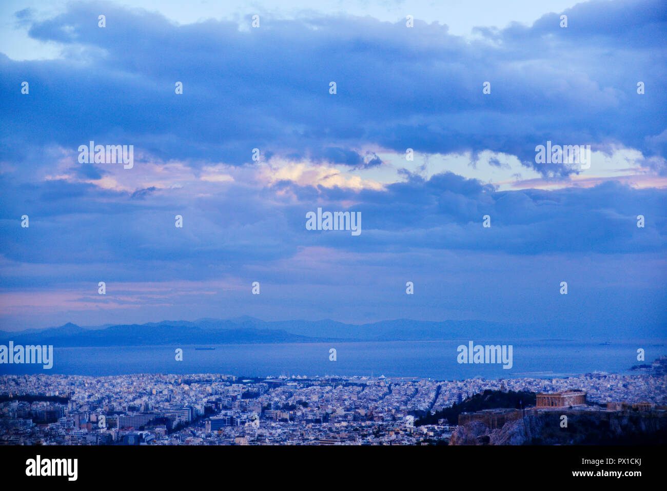 Great Clouds above the sky of Athens, Traveling Clouds in the sky of ...