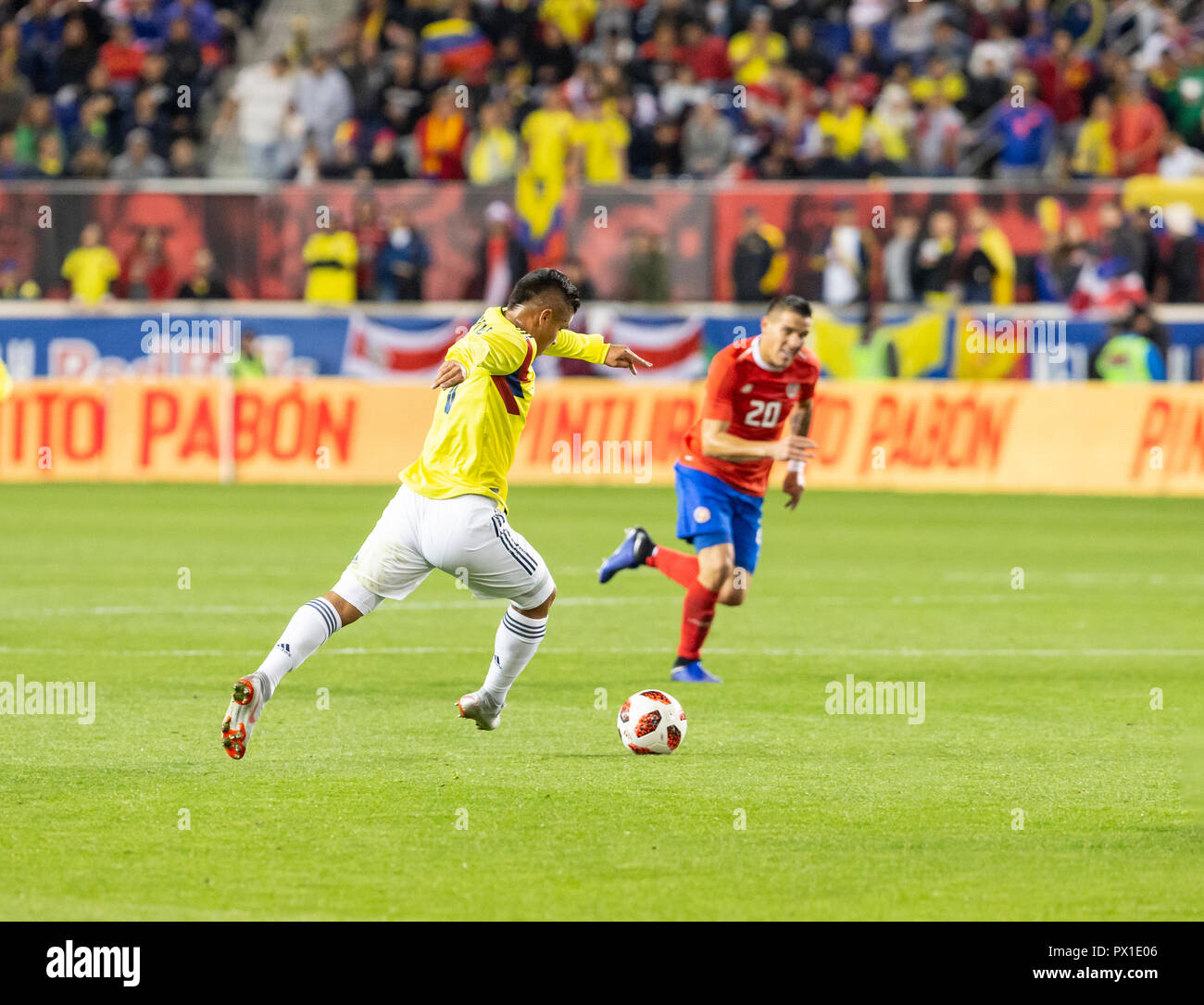 Harrison, NJ - October 16, 2018: Juan Camilo Hernandez (14) of Colombia ...