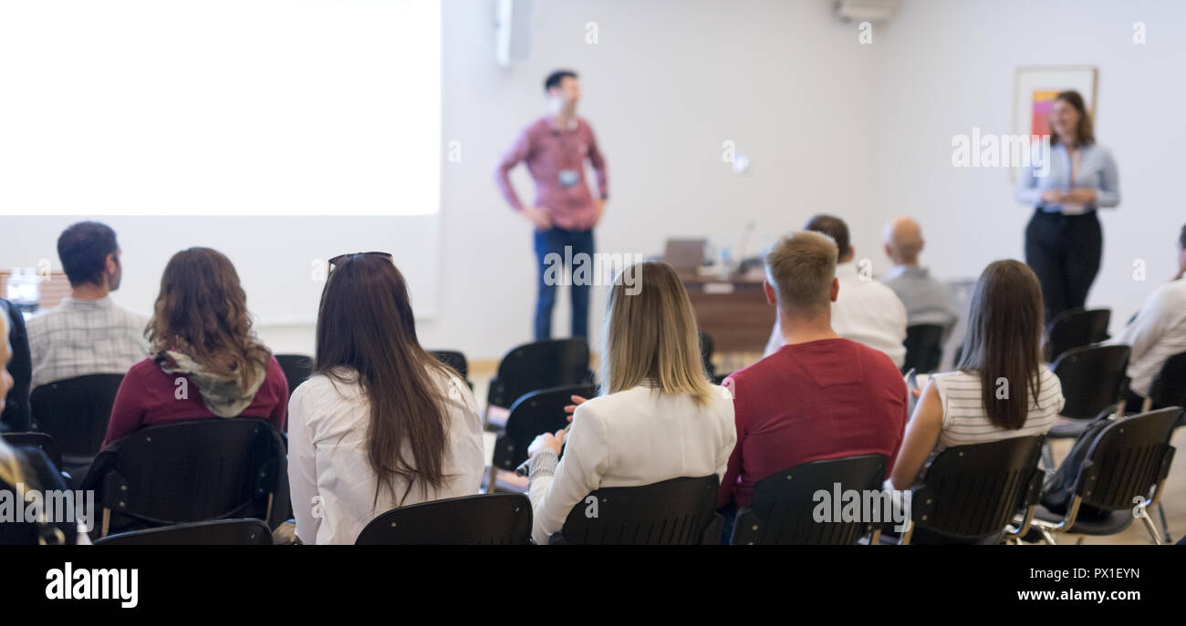 Speaker giving presentation talk at business conference Stock Photo - Alamy